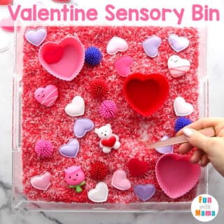 Valentines Themed Sensory Bin - Fun with Mama