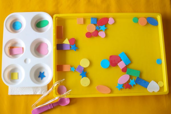 Easy Toddler and Preschool Shapes Fishing Activity