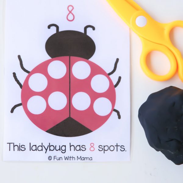Ladybug Playdoh Math Counting Mats - Fun with Mama