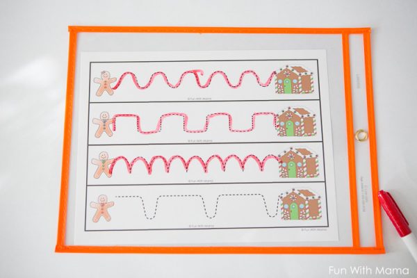 Gingerbread Tracing Worksheets - Fun with Mama
