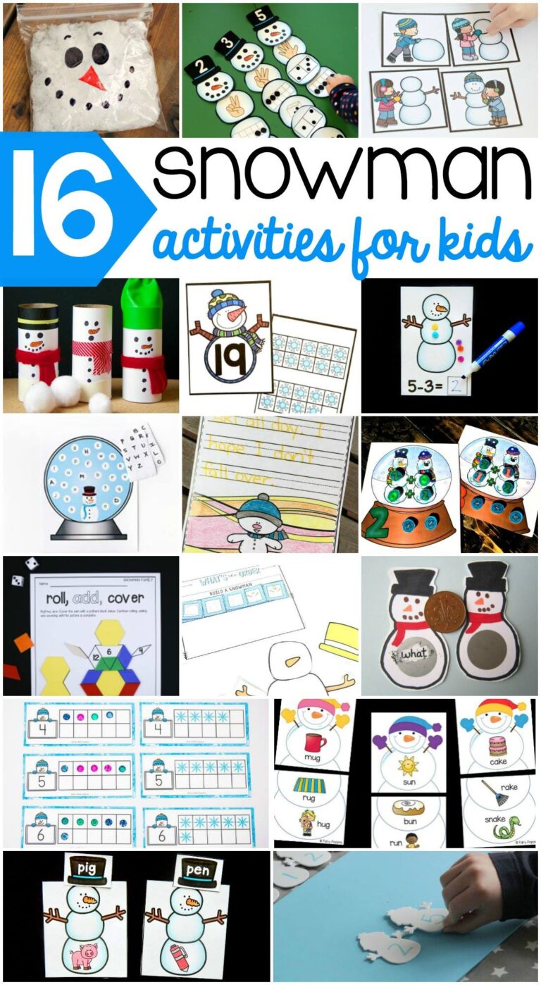 Snowman Winter Ten Frame Printable - Fun with Mama