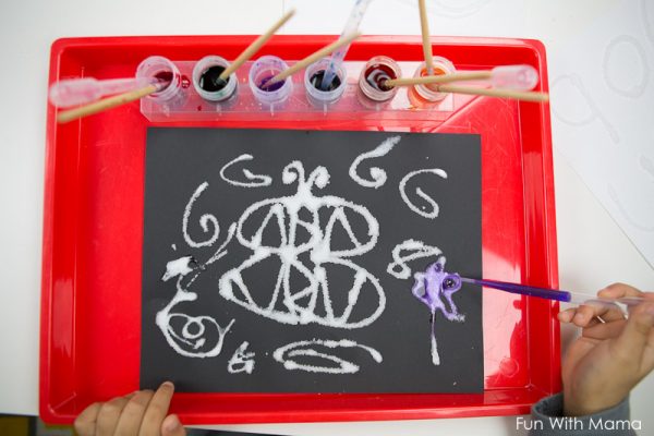 Rainbow Raised Salt Painting - Fun with Mama