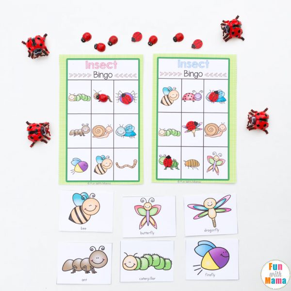 Insect Printable Bingo Game For Kids - Fun with Mama