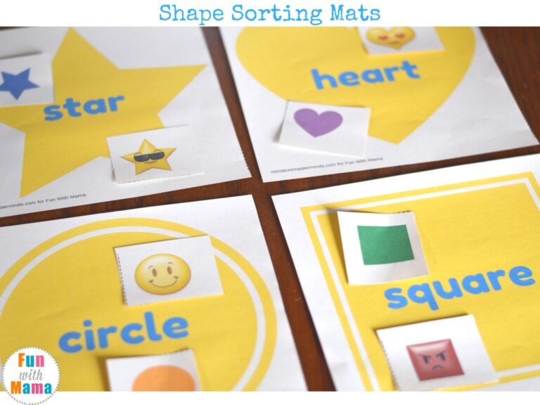 Emotions + Shapes Free Printable Preschool Pack - Fun with Mama