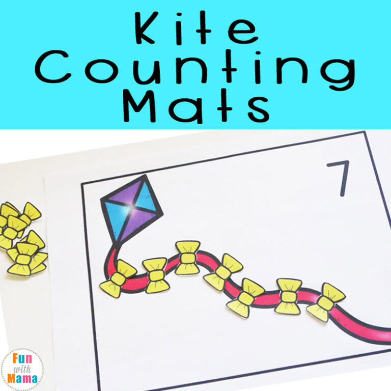 Kite Preschool Counting Mats - Fun with Mama