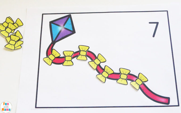 Kite Preschool Counting Mats - Fun with Mama