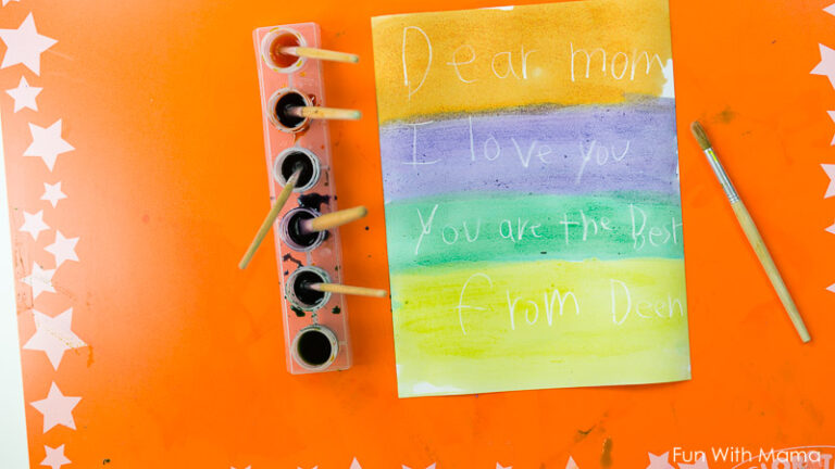 Crayon Resist Painting Secret Love Notes - Fun with Mama