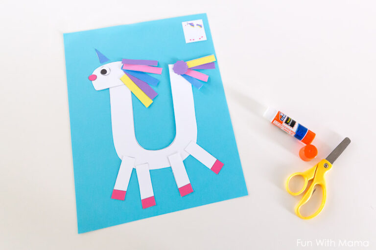 Printable Letter U Craft Unicorn - Fun with Mama
