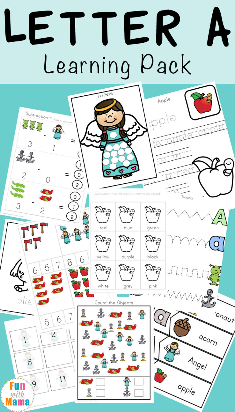 Letter A Preschool Printable Pack - Fun with Mama