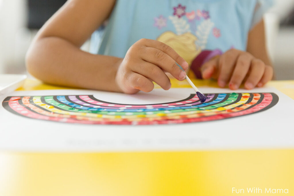 Rainbow Q Tip Art Printable - Fun with Mama