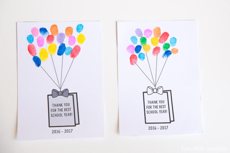 Printable End of the Year Teacher Appreciation Gift Fingerprint - Fun ...