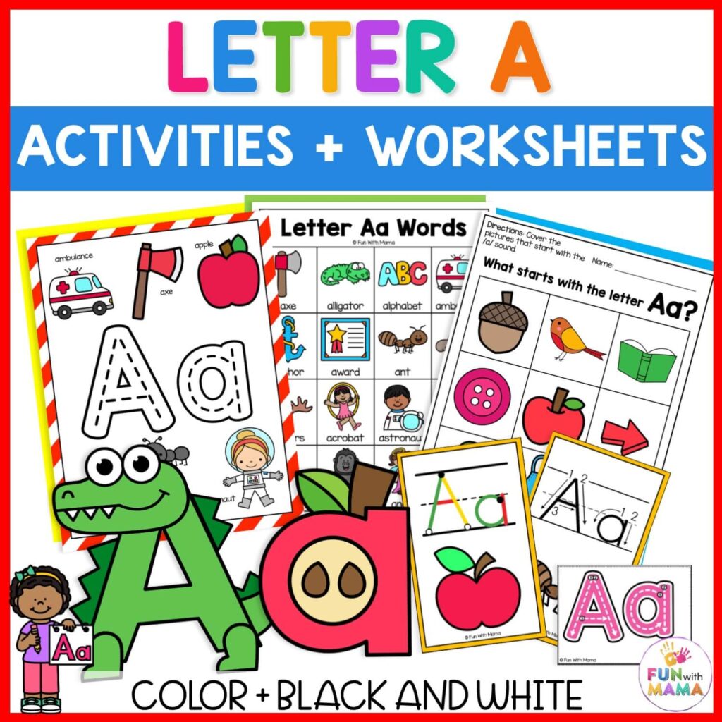 Letter A Preschool Printable Pack - Fun with Mama