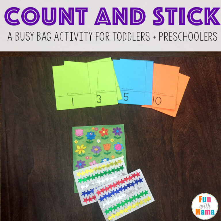 Count and Stick Easy Busy Bag! - Fun with Mama