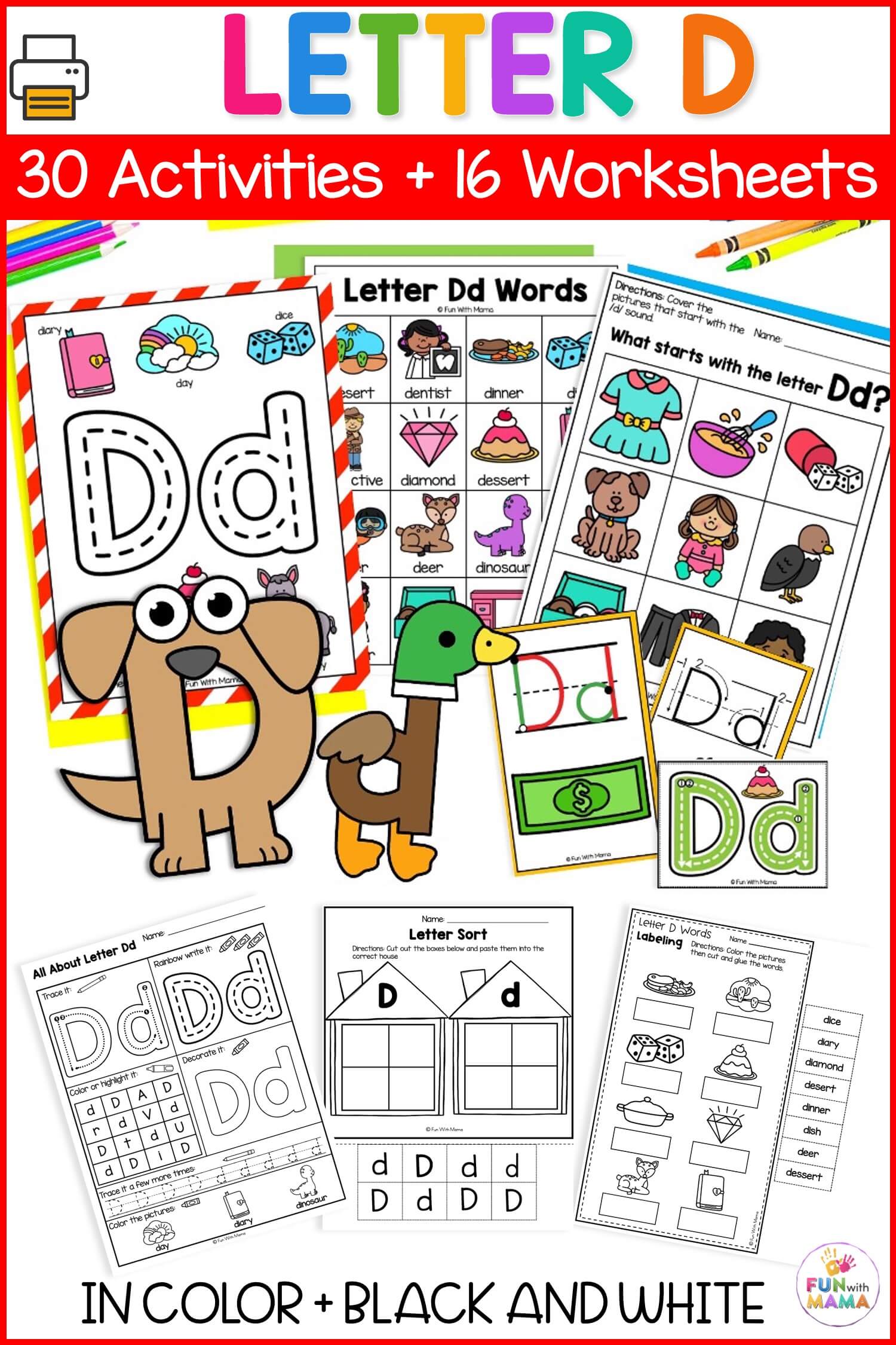 33+ Letter D Worksheets + Activities - Fun with Mama