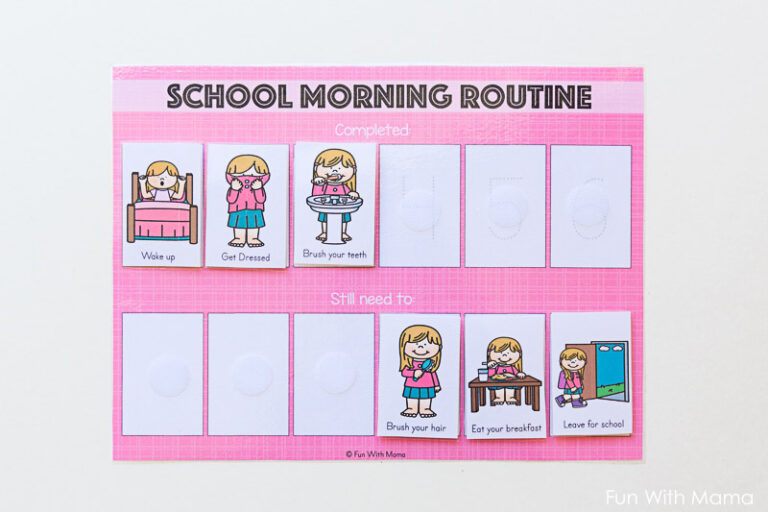Kids Schedule Morning Routine For School - Fun with Mama