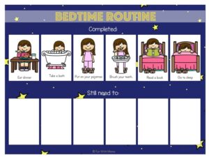 Toddler Bedtime Routine Chart Sequencing Activity - Fun with Mama