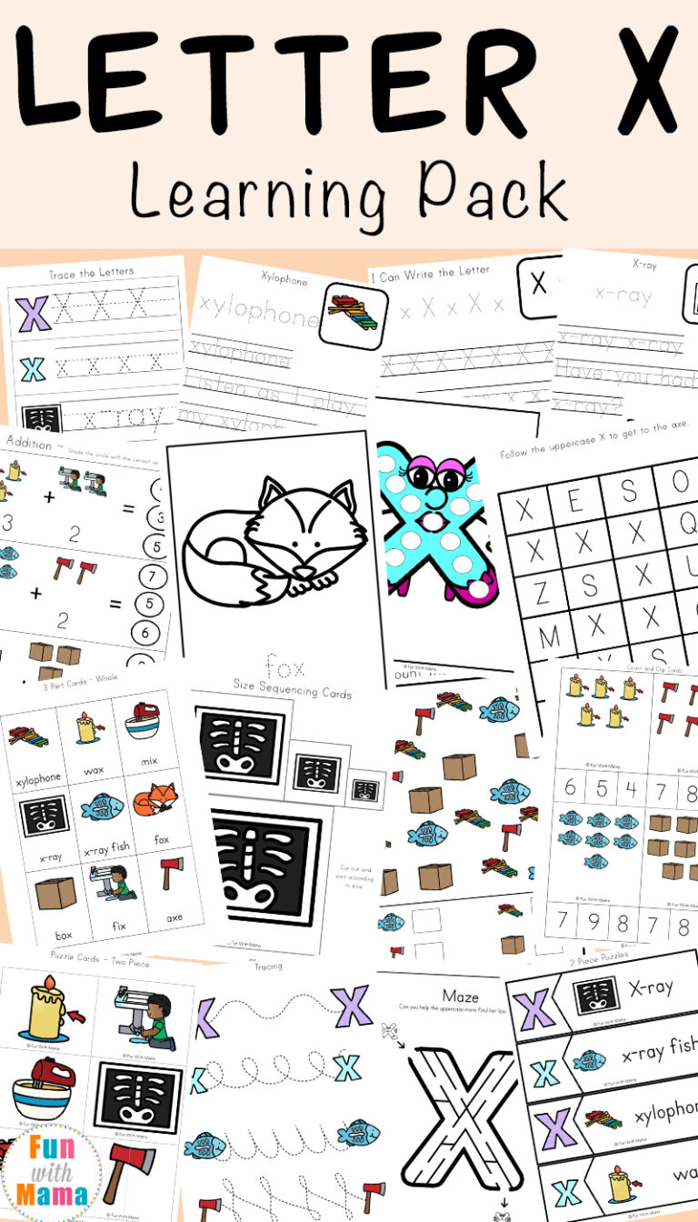 Letter X Worksheets For Preschool + Kindergarten - Fun with Mama