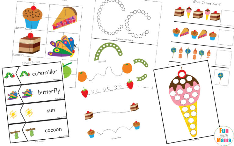 The Very Hungry Caterpillar Activities + Printables - Fun with Mama