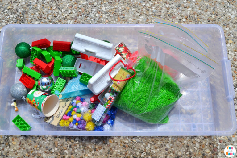 Christmas Sensory Bin - Fun with Mama