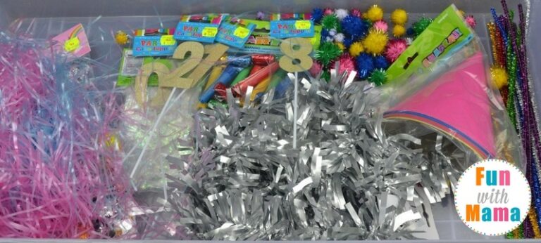 New Year's Eve Sensory Bin - Fun with Mama