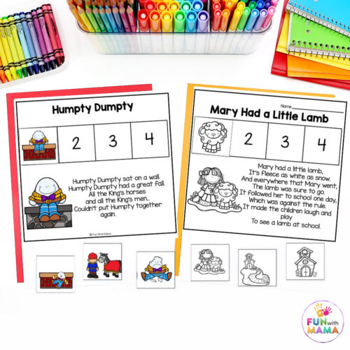 Nursery Rhymes Sequencing Worksheet Activities - Fun with Mama