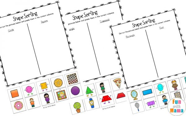 2D Shapes Worksheeets - Fun with Mama