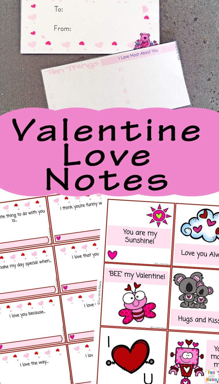 Preschool Valentines Notes - Fun with Mama