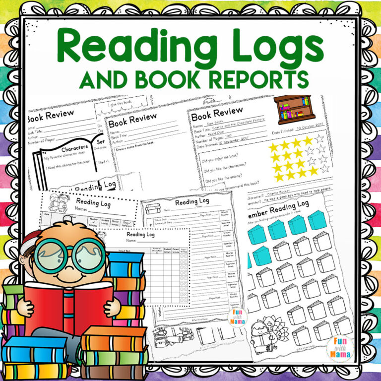 Reading Log PDF and Book Report Templates - Fun with Mama