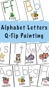 Alphabet Printables Q-Tip Painting - Fun with Mama