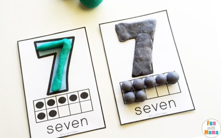 Number Playdough Mats - Fun with Mama