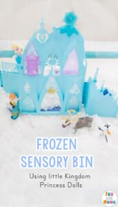 Frozen Castle Elsa and Anna Toys Review + Snow Sensory Bin - Fun with Mama