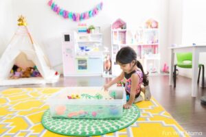 Spring Theme Sensory Bins + Table Ideas - Fun with Mama