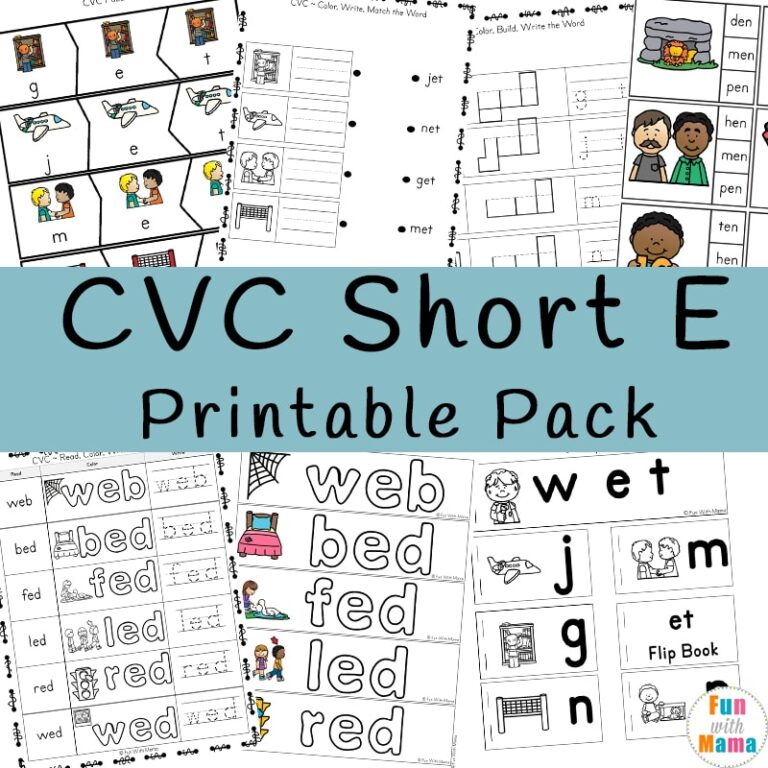 Short A Worksheets CVC Words