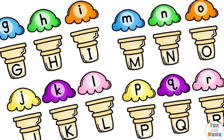 Ice Cream Alphabet Matching Fun - Fun with Mama