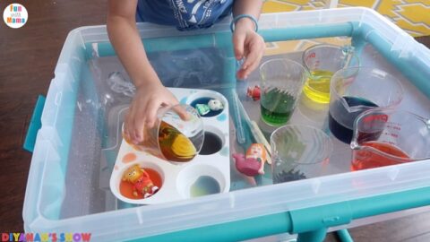 Color Mixing Water Activity For Kids - Fun with Mama