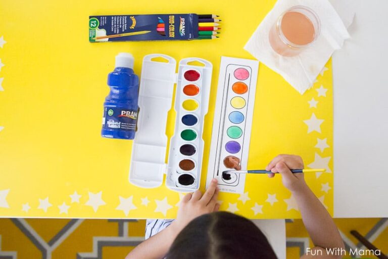 Watercolor Palette Painting Activity For Preschoolers - Fun with Mama