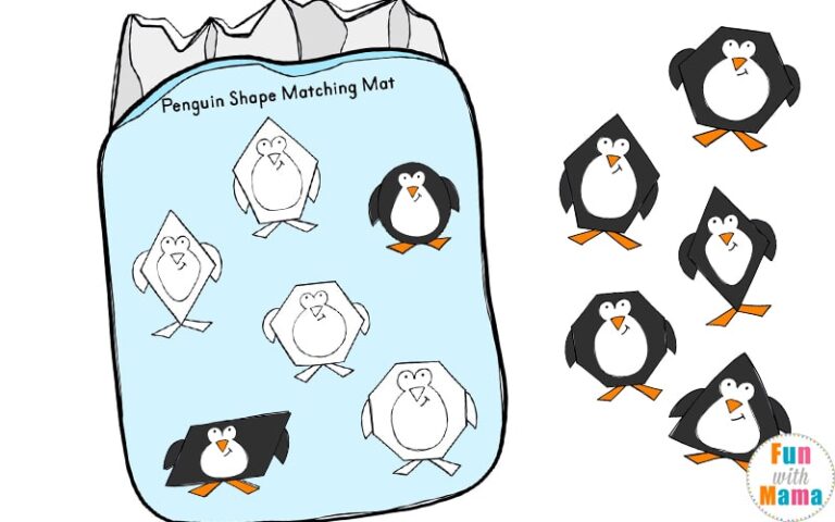 Penguin Shape Matching Mats - Fun with Mama