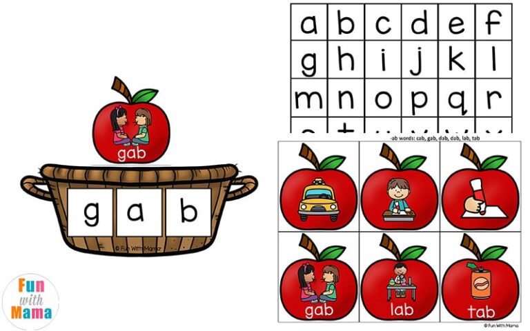 CVC Words With Pictures Apple Themed - Fun with Mama