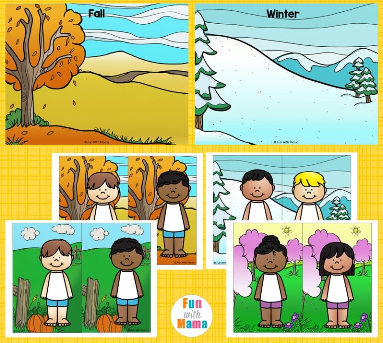 Printable Paper Dolls For Spring, Summer, Winter and Fall - Fun with Mama