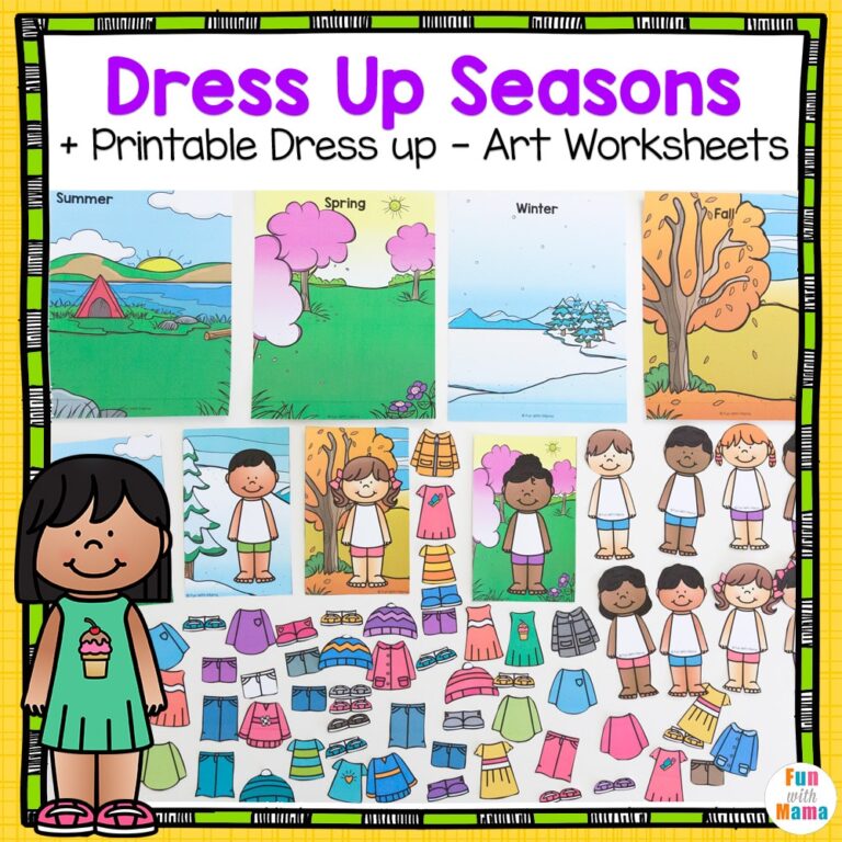 Printable Winter Paper Dolls Dress Up Busy Bag - Fun with Mama