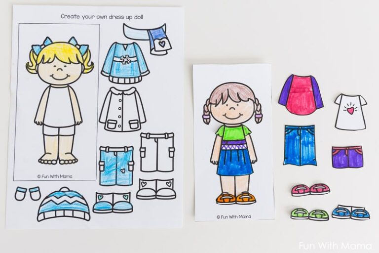 Printable Paper Dolls For Spring, Summer, Winter and Fall - Fun with Mama
