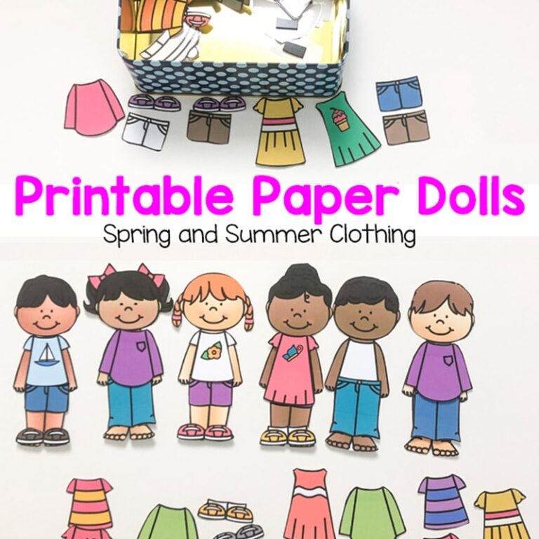 Printable Paper Dolls For Spring, Summer, Winter and Fall - Fun with Mama