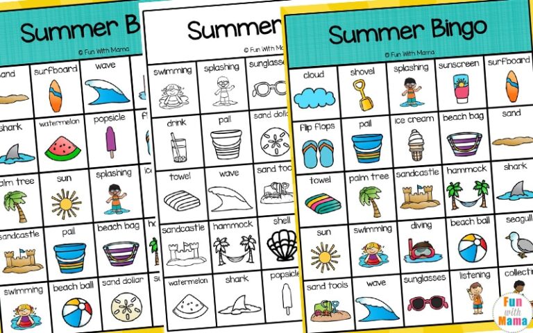 Summer Bingo Game - Fun with Mama