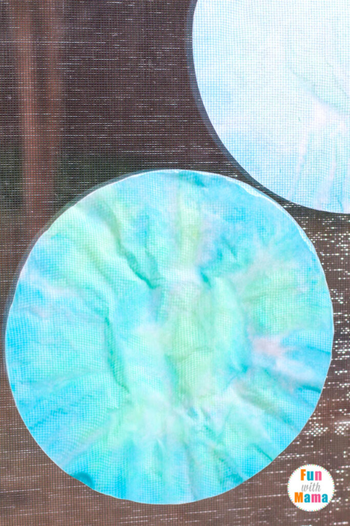 Earth Day Crafts - Coffee Filter Earth Paintings - Fun with Mama