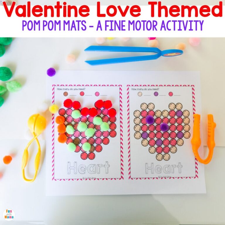 Valentine Pom Pom Mats - Fun with Mama