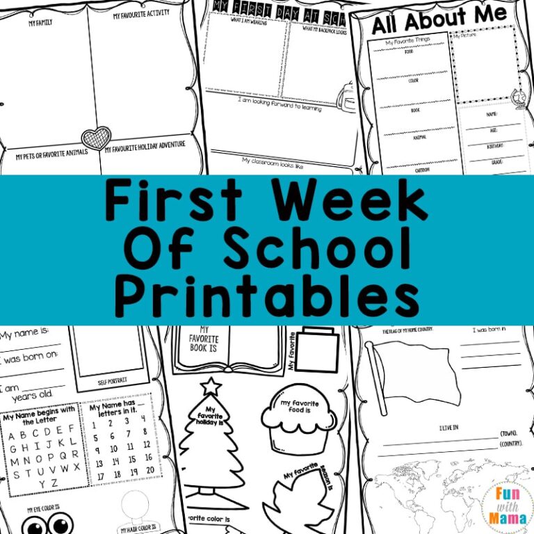 First Day of School Activities + Printables - Fun with Mama