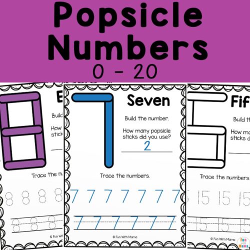 Popsicle Stick Numbers Printable - Learning Numbers 0 - 20 - Fun with Mama