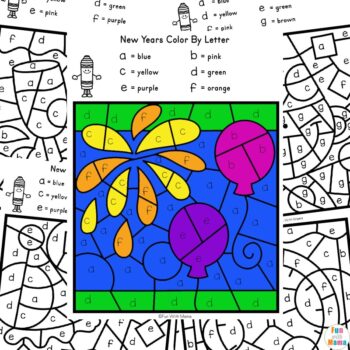 New Years Color By Letter Fun for Kids - Fun with Mama