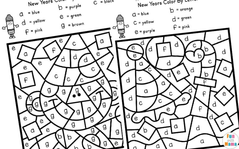 New Years Color By Letter Fun for Kids - Fun with Mama