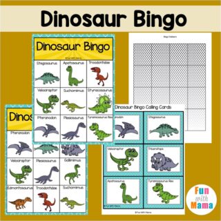 Dinosaur Bingo Printable Game For Kids - Fun with Mama